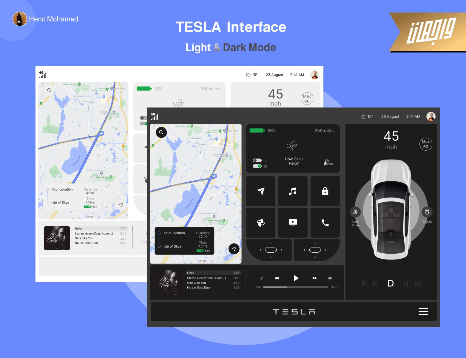 Tesla Interface Design by Hend Mohammad on Dribbble