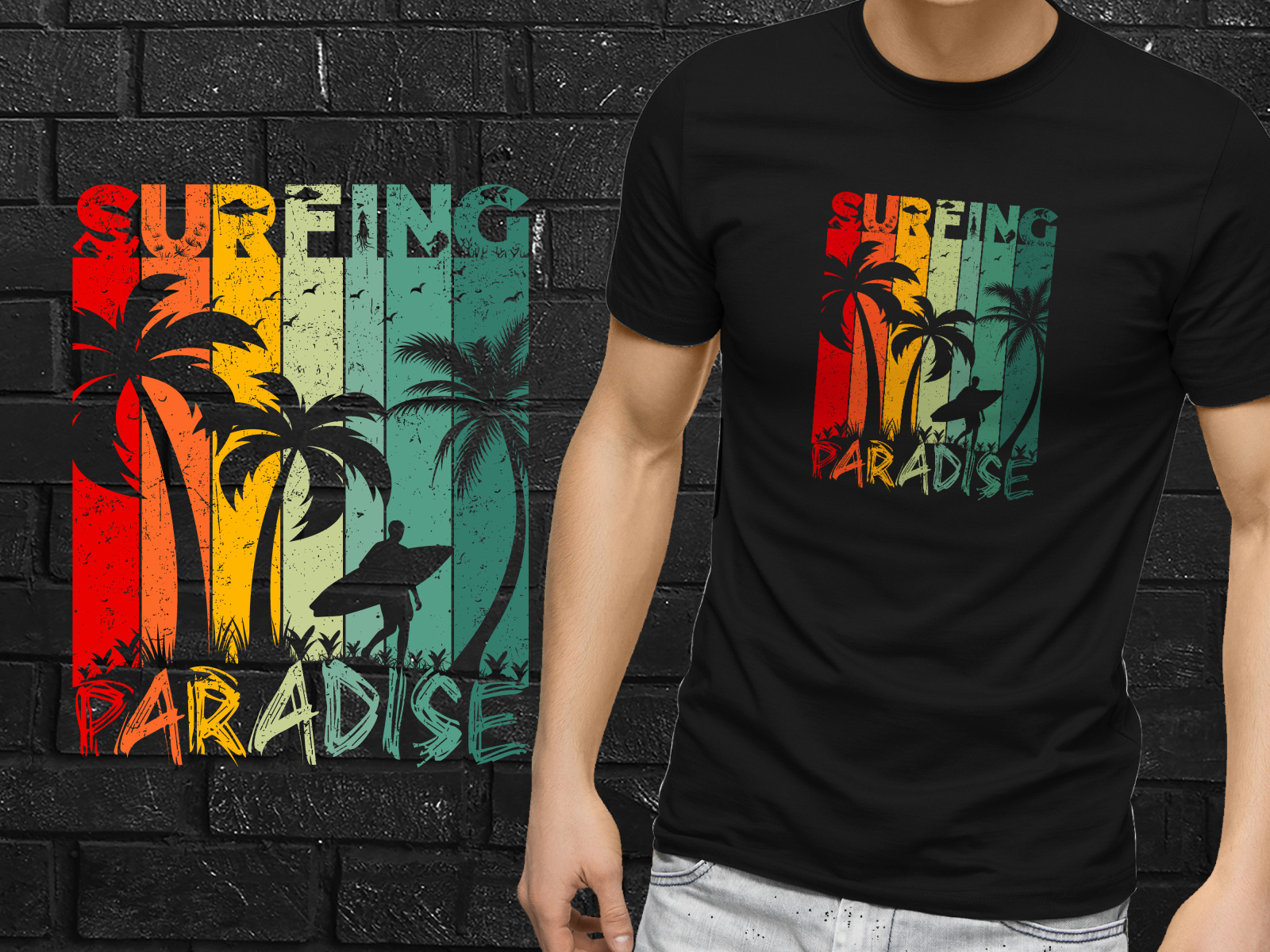 surfing paradise t shirt design by MD. WASIM AKRAM on Dribbble surfing paradise t shirt design by MD. WASIM AKRAM on Dribbble
