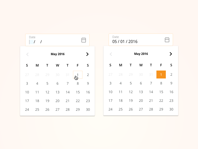 Calendar Picker by David Ghent on Dribbble