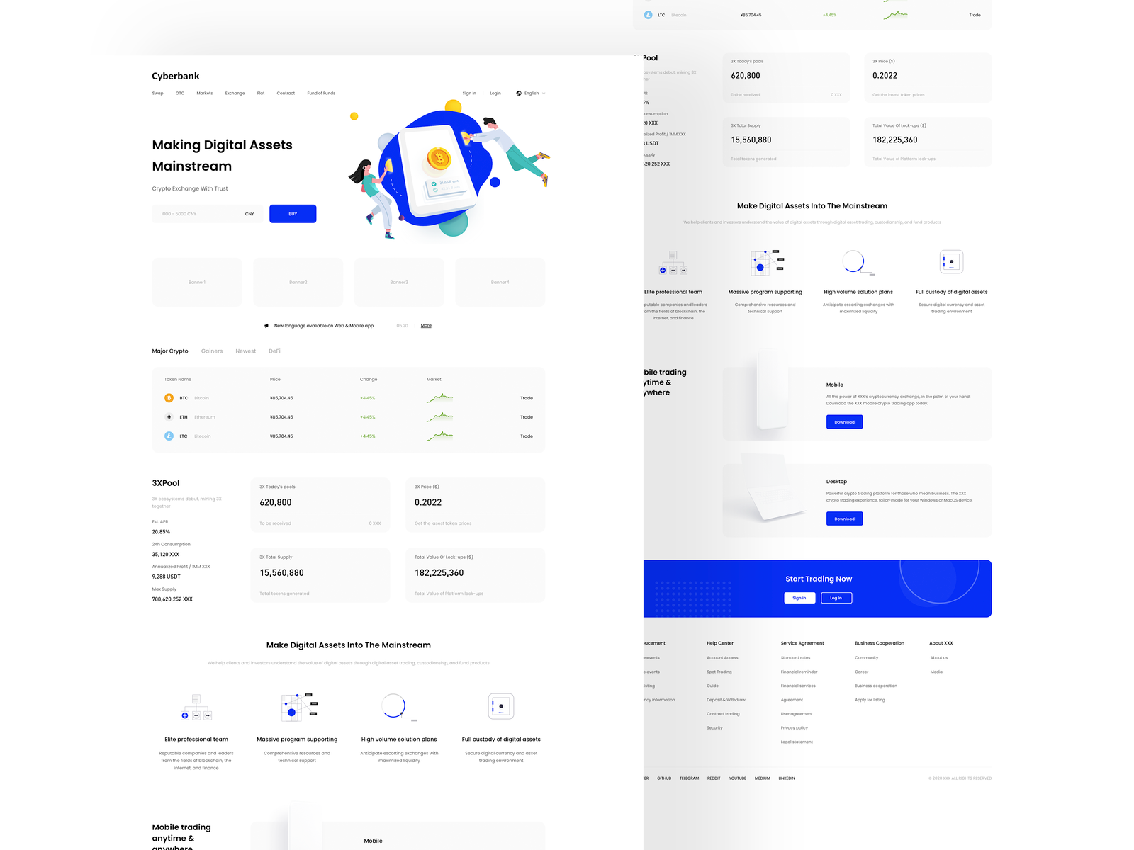 Cyberbank 2.0 - Crypto Currency Exchange Landing page by Hanyang Wang ...