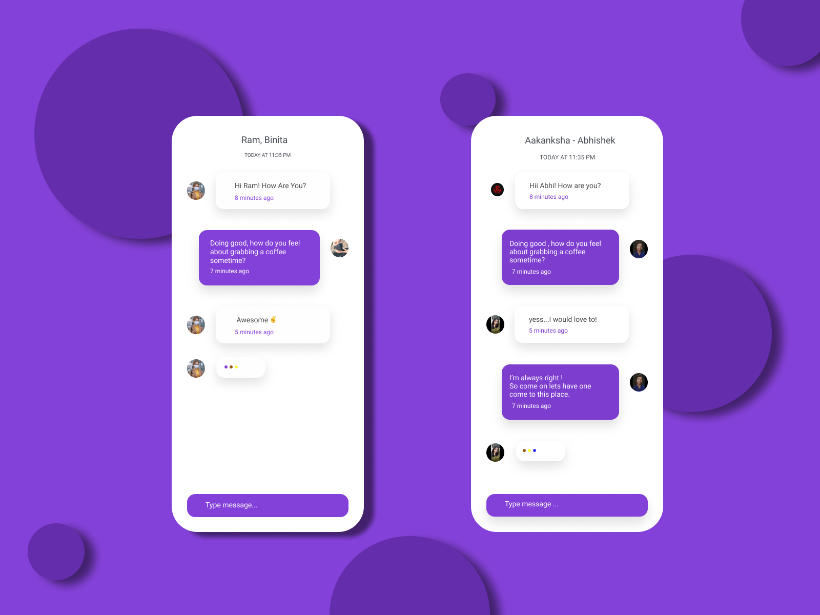 Chat UI by Aakanksha on Dribbble