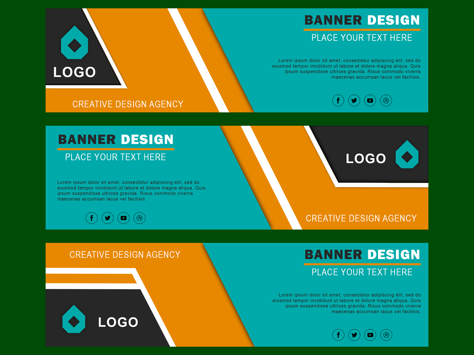 Horizontal Banner Design Styles by Naveed Ali on Dribbble