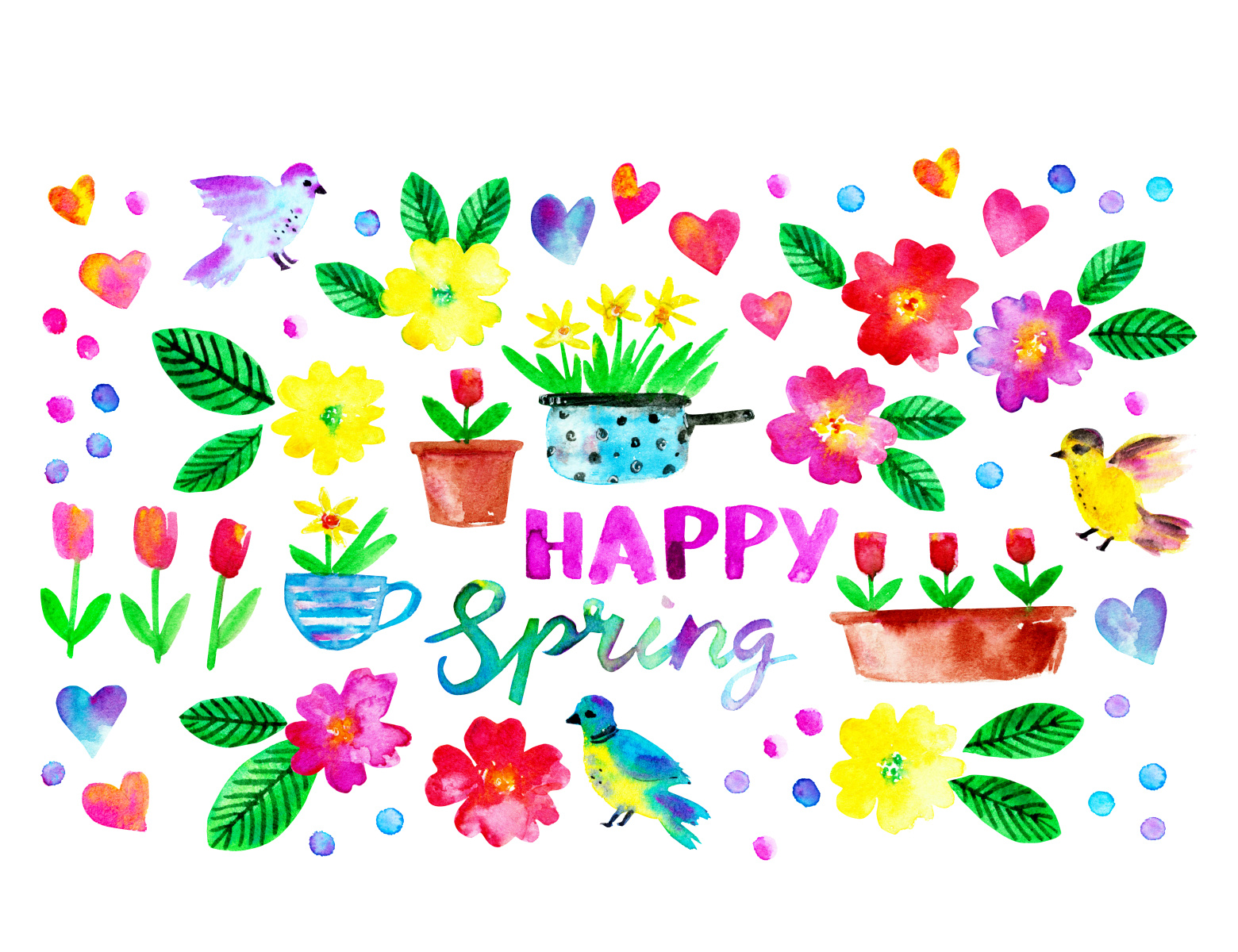 Spring set by Katya Bogina on Dribbble