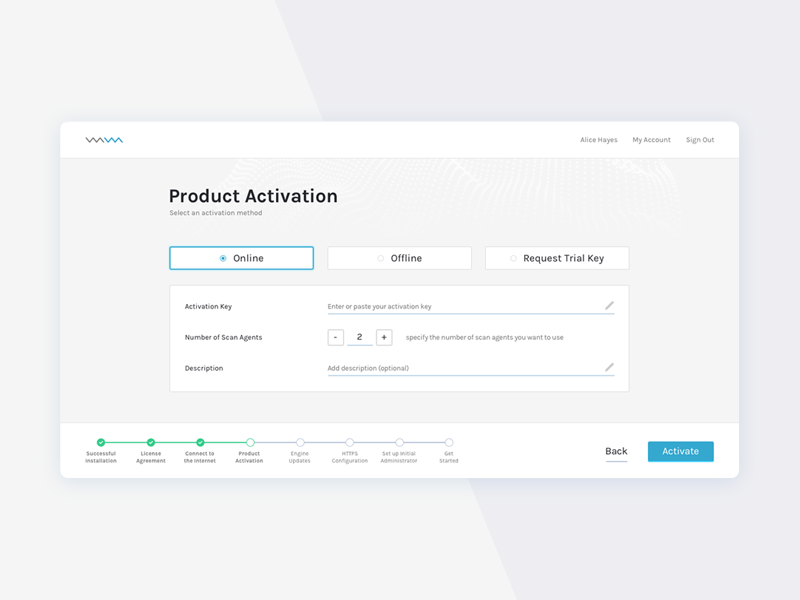 IT-Security Product Activation - UI by András Pop on Dribbble