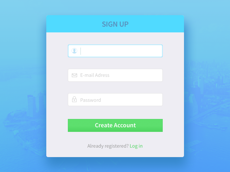 Daily UI #001 - Sign Up by Elena on Dribbble