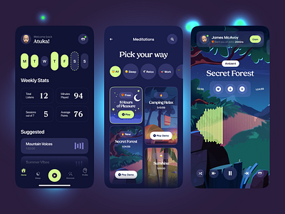 Sleeper - Meditation App by Atuka for akey.today on Dribbble