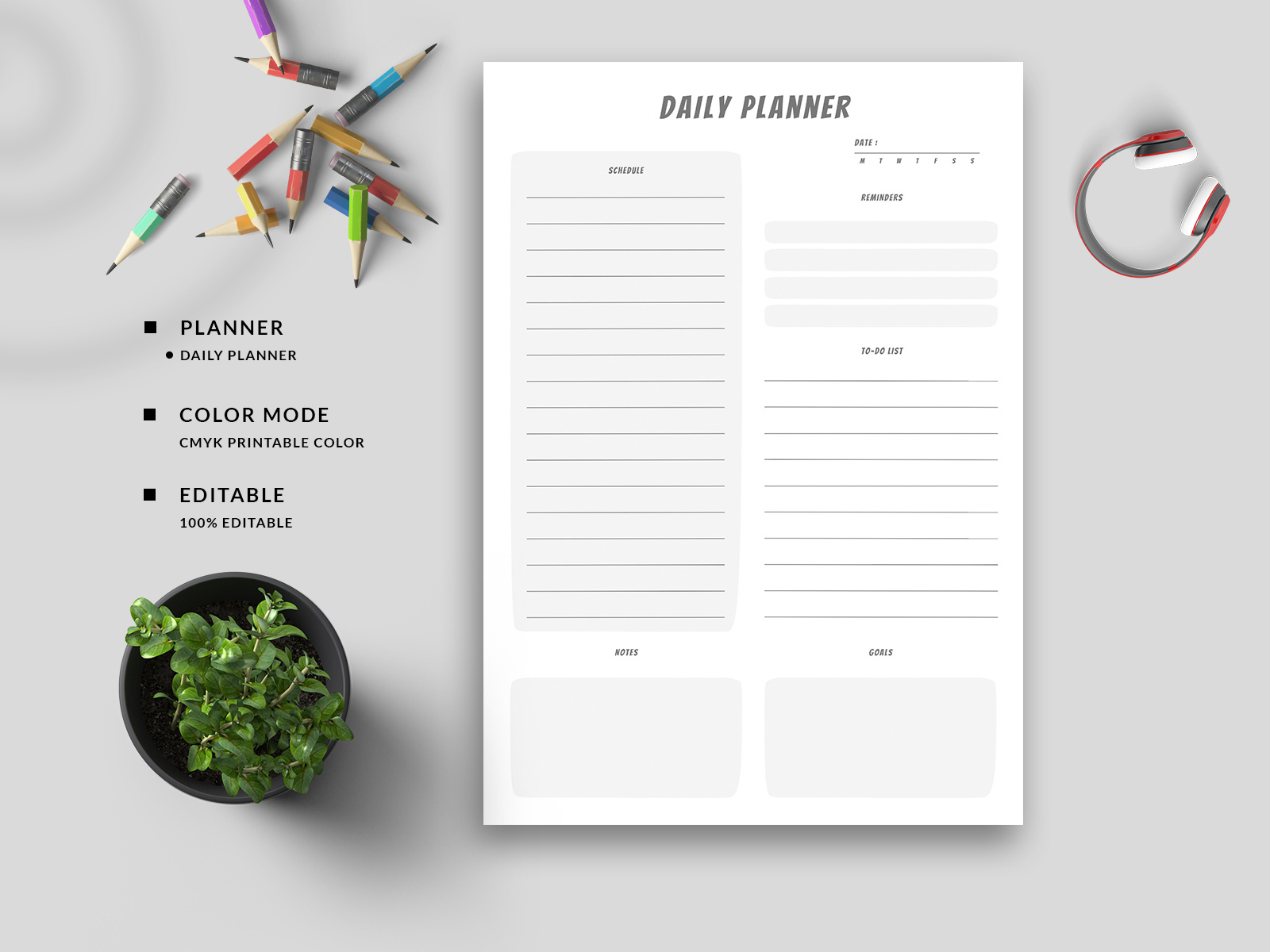 Daily Planner Template by LaxmiOwl on Dribbble