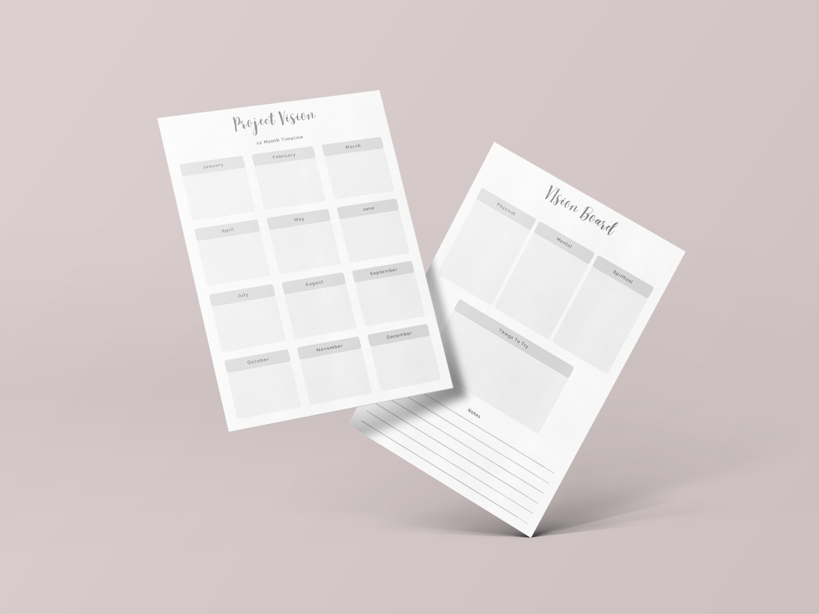 Project Vision and Vision Board Planner Template Sheet by LaxmiOwl on ...