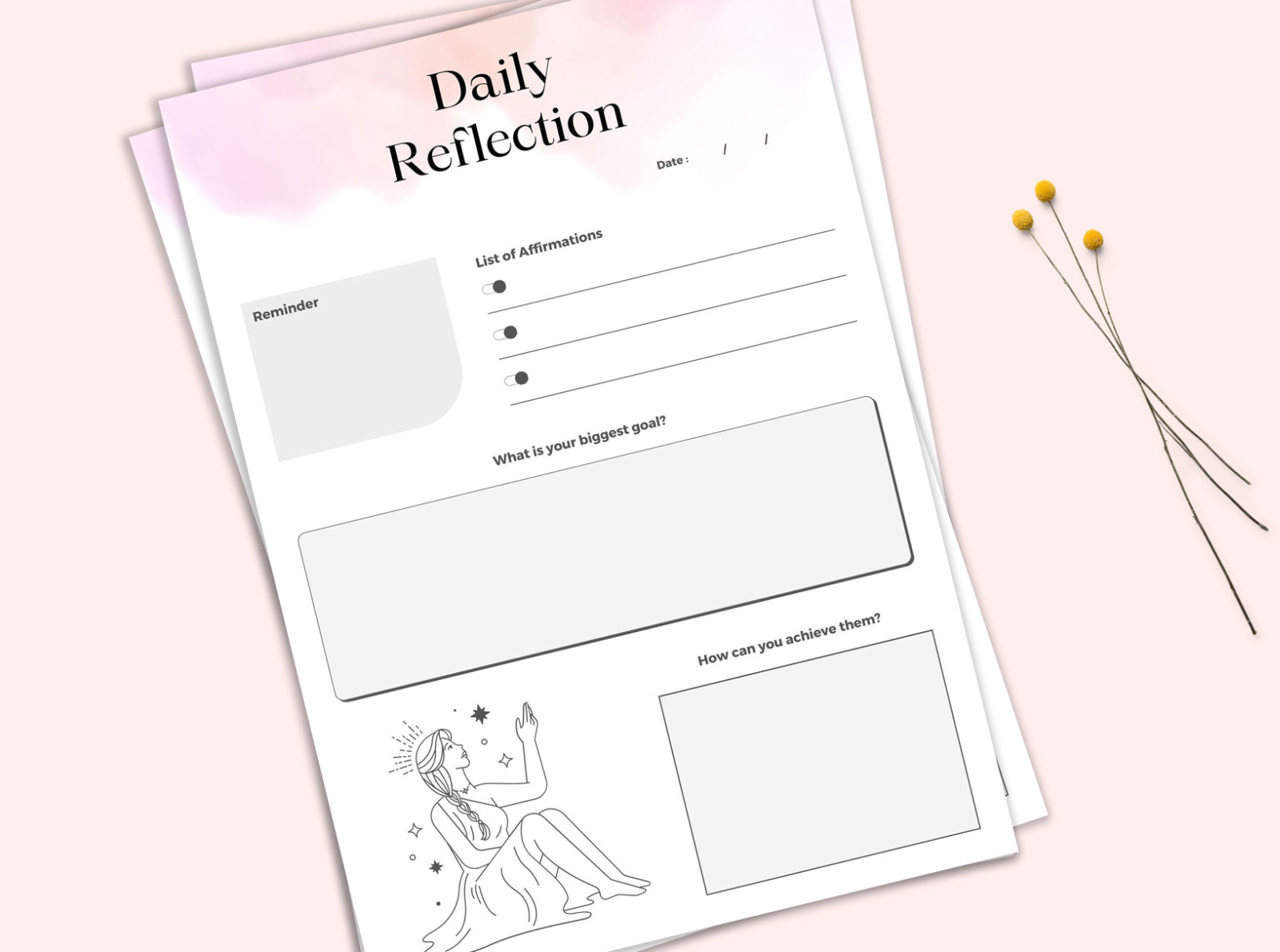 Daily Reflection Planner Template By Laxmiowl On Dribbble
