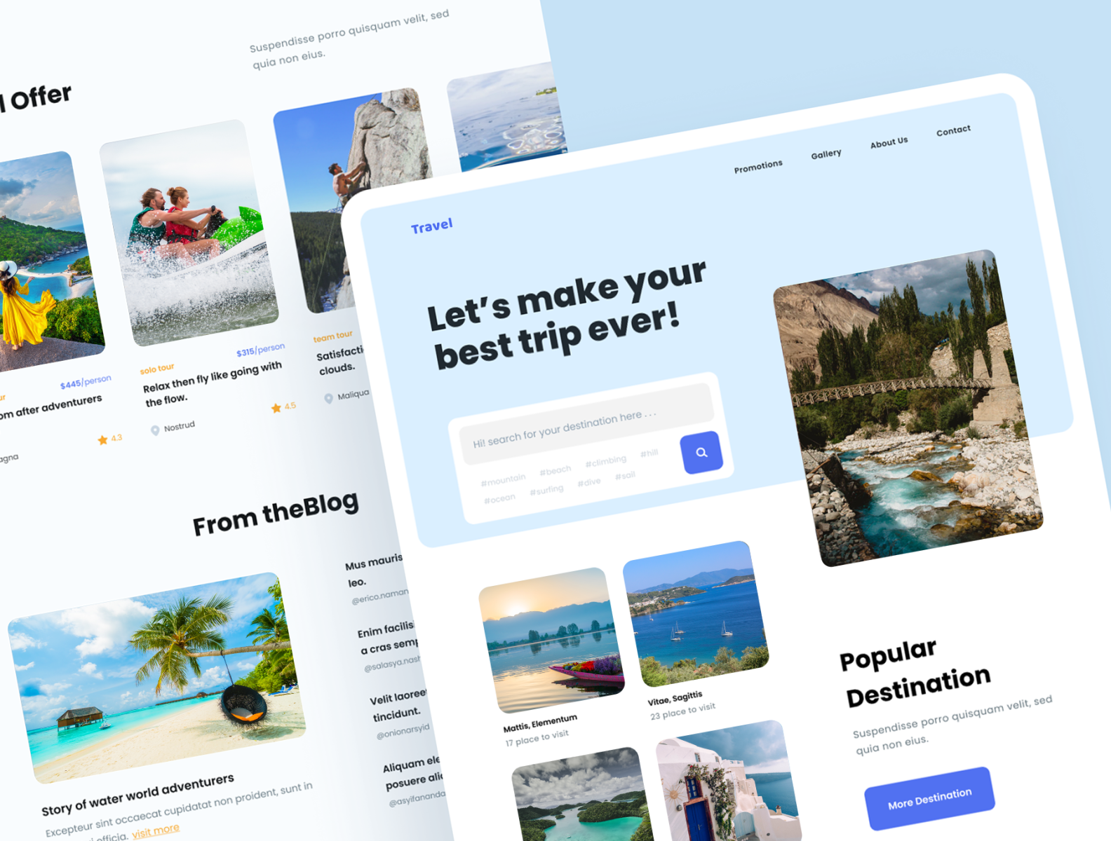 Web Design for Travel Agency by Secure Infotech on Dribbble