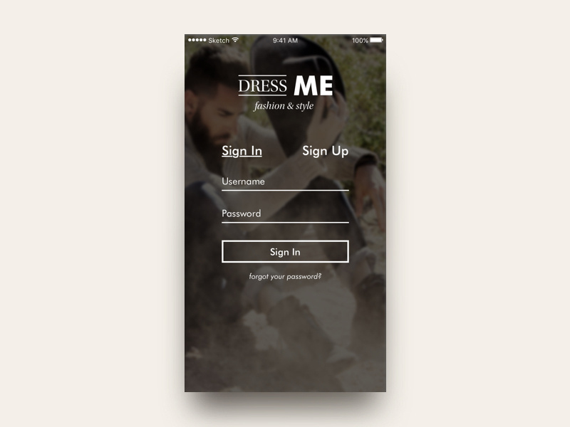 Fashion Store Iphone Login - Daily UI #01 by Norman Dubois on Dribbble