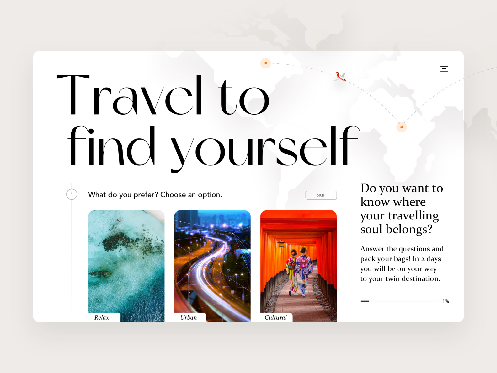 Travel interactive form by Alba Fernández on Dribbble