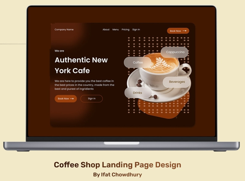 Coffee Shop Landing Page Design by Ifat Chowdhury on Dribbble