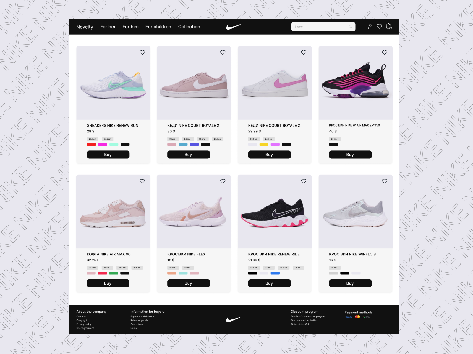 Nike Product Page by Solomiia Tymchyshyn on Dribbble