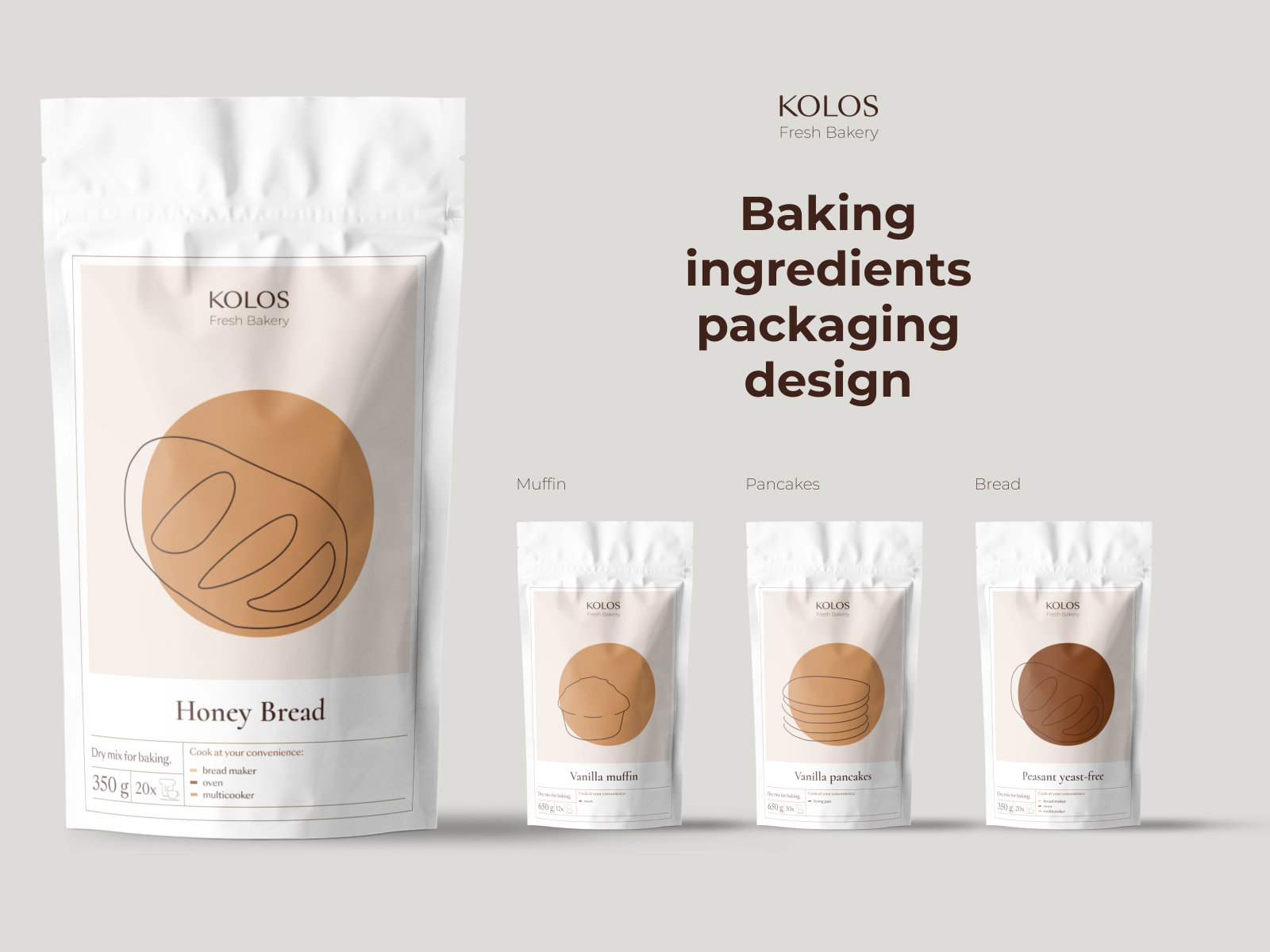 Packaging design for baking ingredients. (Front) by Olesia on Dribbble