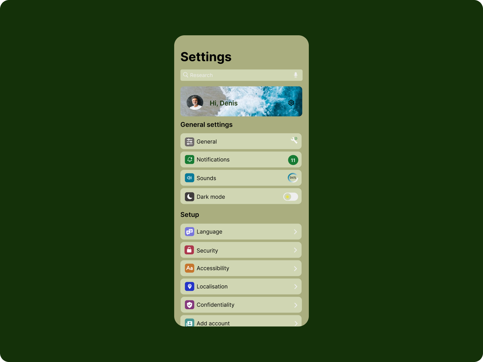 Daily UI #7 Settings by Samuel Helain on Dribbble