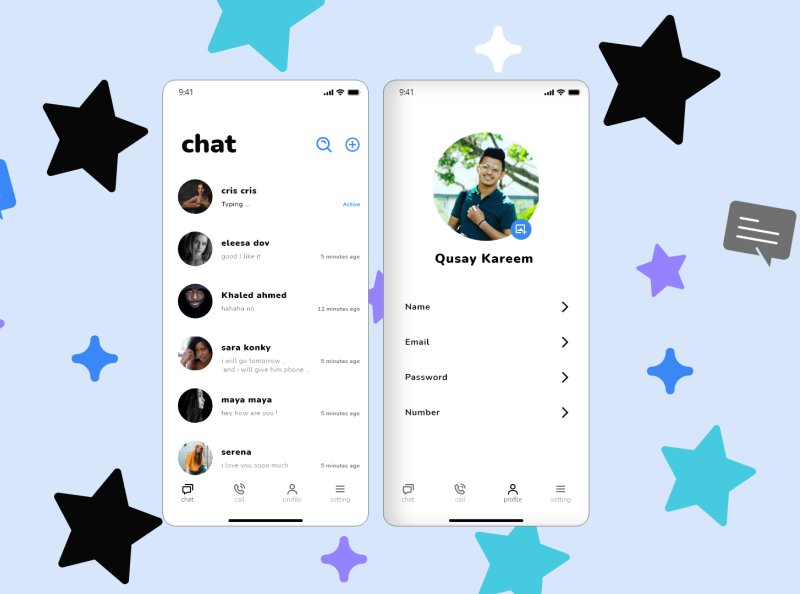 Chat app by Qusay Kareem on Dribbble