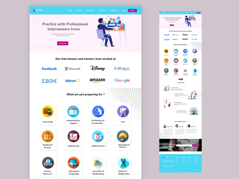 Mockup Interview Website by karthik d on Dribbble
