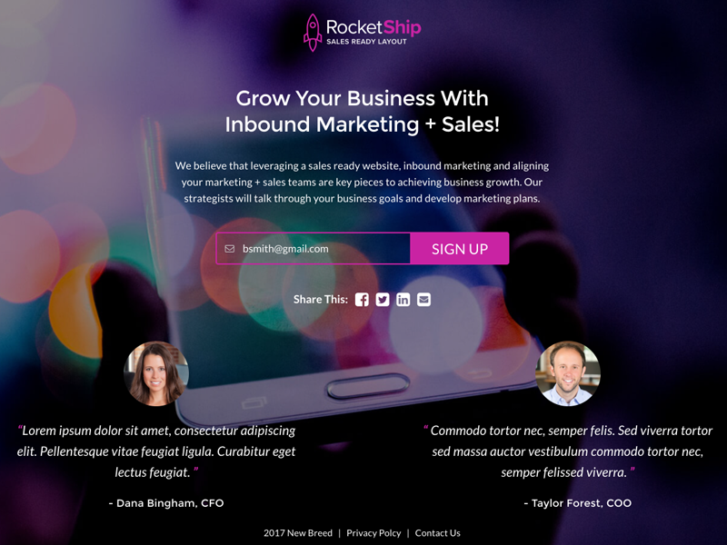 Sign Up Landing Page by Christopher G. Mathieu on Dribbble