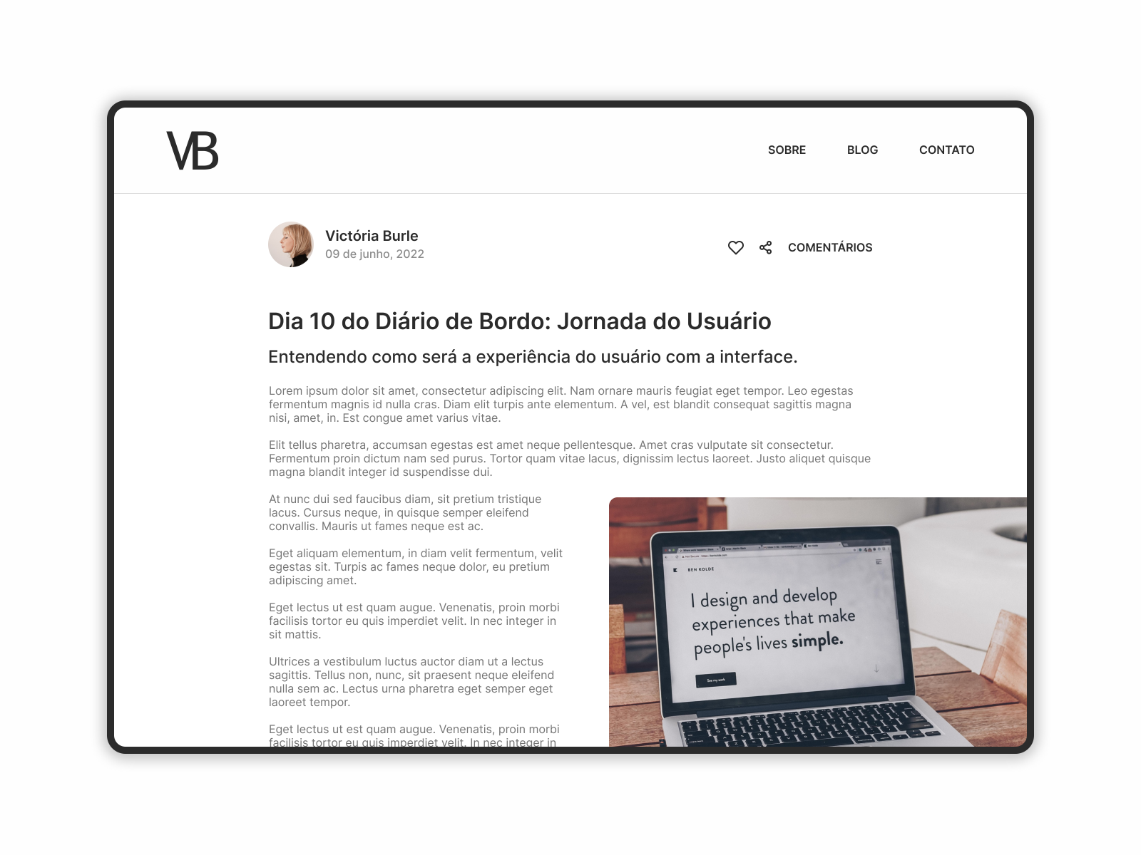 Blog Post - Daily UI by Beatriz Menezes on Dribbble