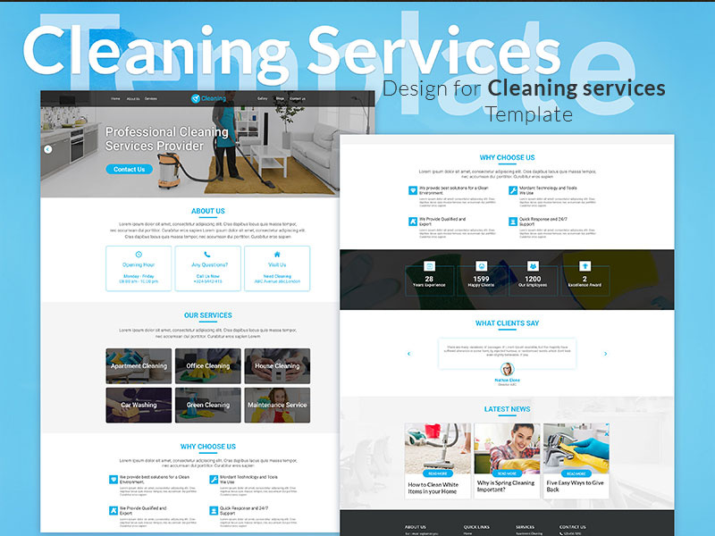 Design for Cleaning Services Template by Usman on Dribbble