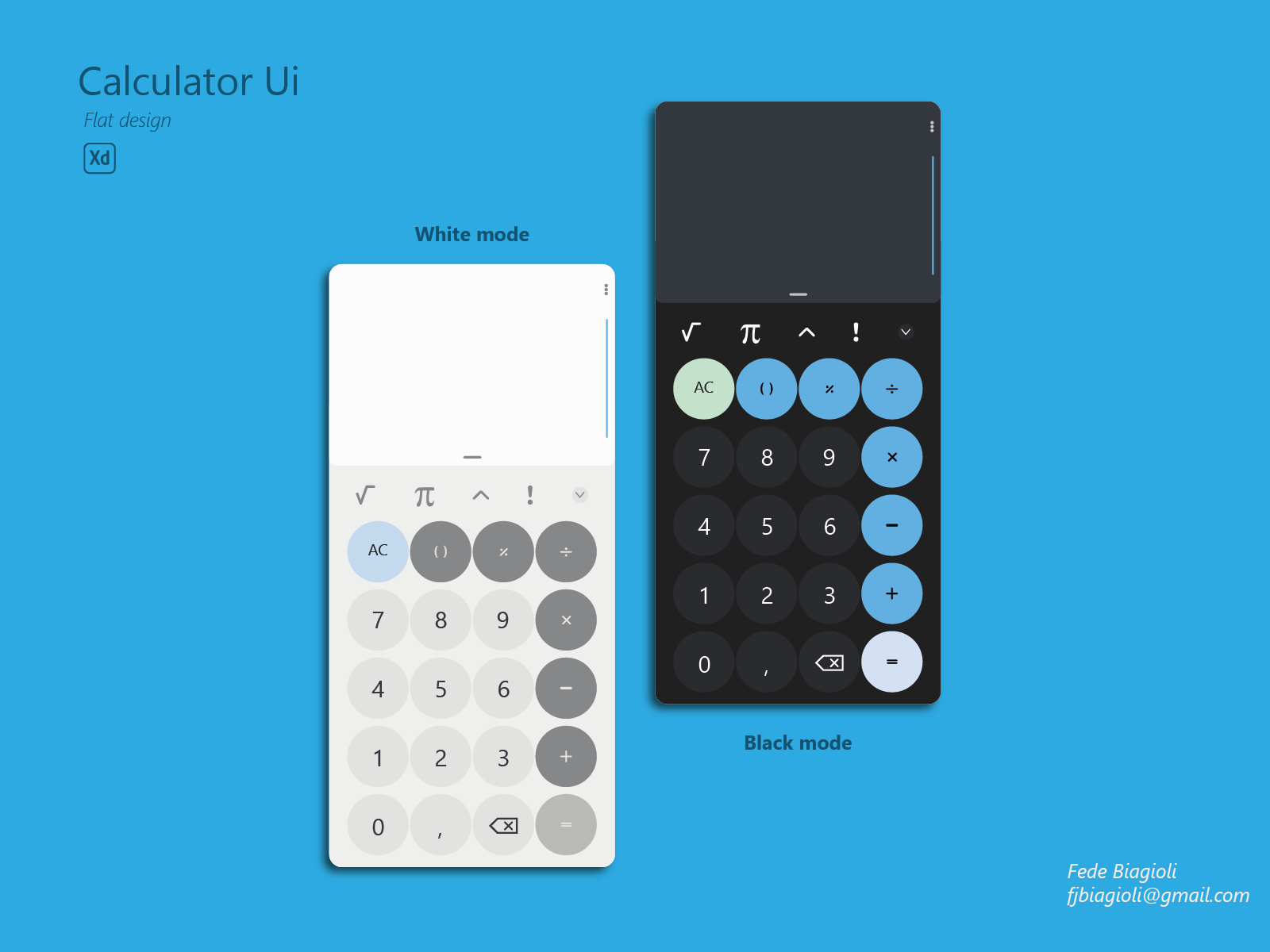 Calculator ui by Fede Biagioli on Dribbble