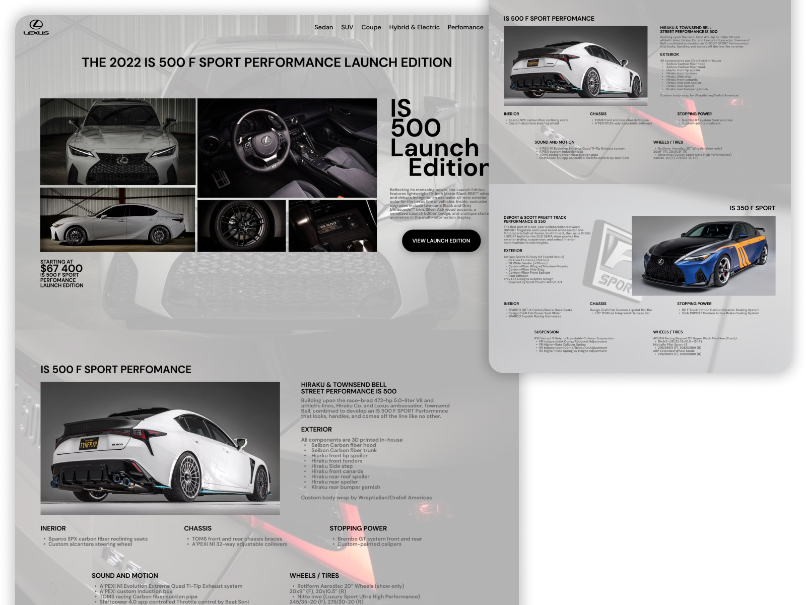 Website Design: Lexus IS500 Launch Edition landing page by Igor ...
