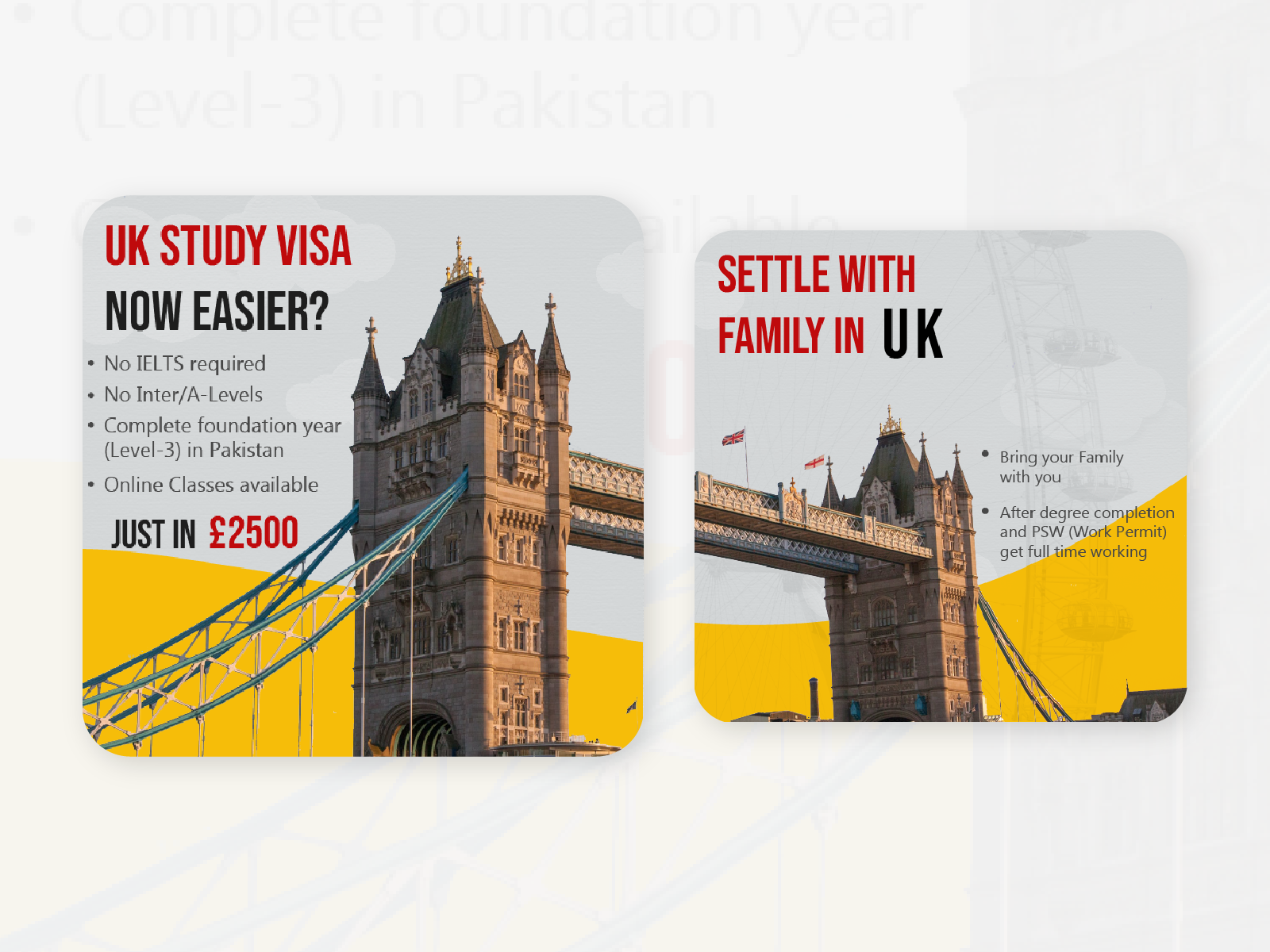 AD Design: Study Visa Posters by Xeon Technologies on Dribbble
