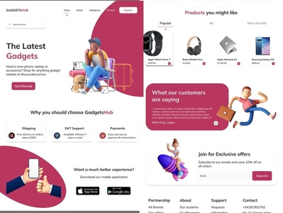 GadgetsHub home page by Elizabeth on Dribbble