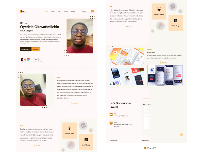 Uiux Portfolio Design By Oluwatimilehin Oyedele On Dribbble 5652