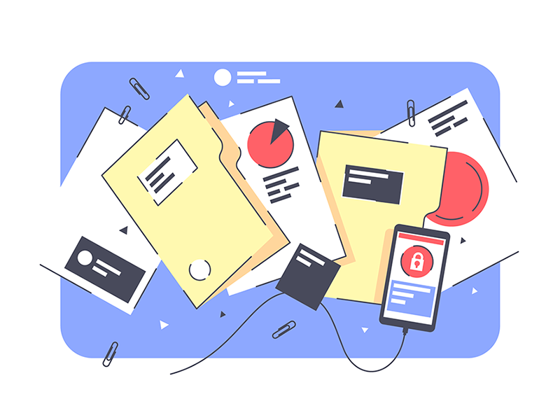 Documents with project and graph by Kit8 on Dribbble