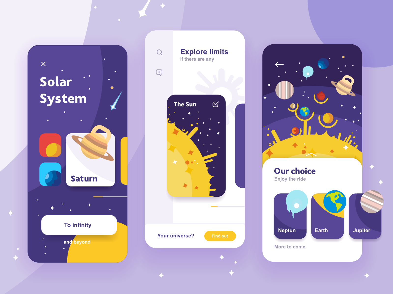 Solar system app concept by Kit8 on Dribbble
