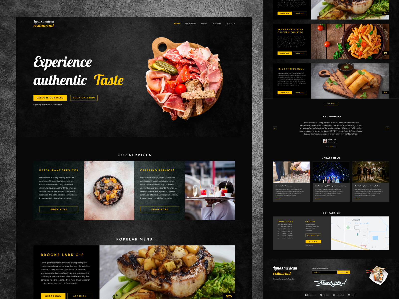 Restaurant & Catering booking landing page by Rakibul Islam 🍃 on Dribbble