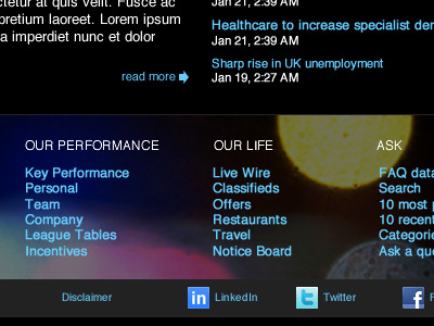 Intranet Footer by Cerven Cotter on Dribbble