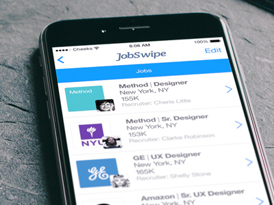 Job Swipe by seth cheeks on Dribbble
