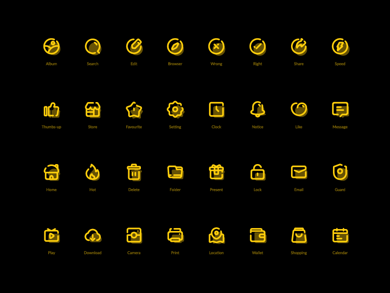 Basic Icon Set by Yoyo Wang on Dribbble