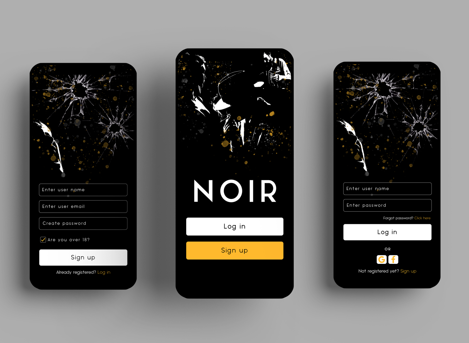 NOIR SIGN UP PAGE DESIGN by Yana on Dribbble