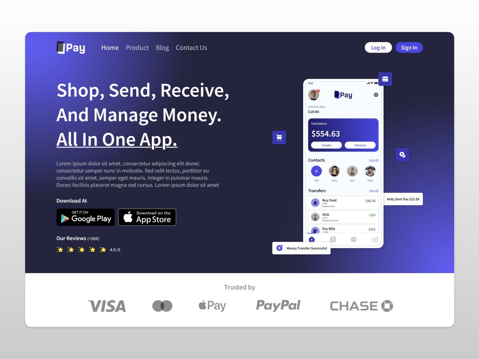 Pay - Online Payment App Concept by dansir on Dribbble