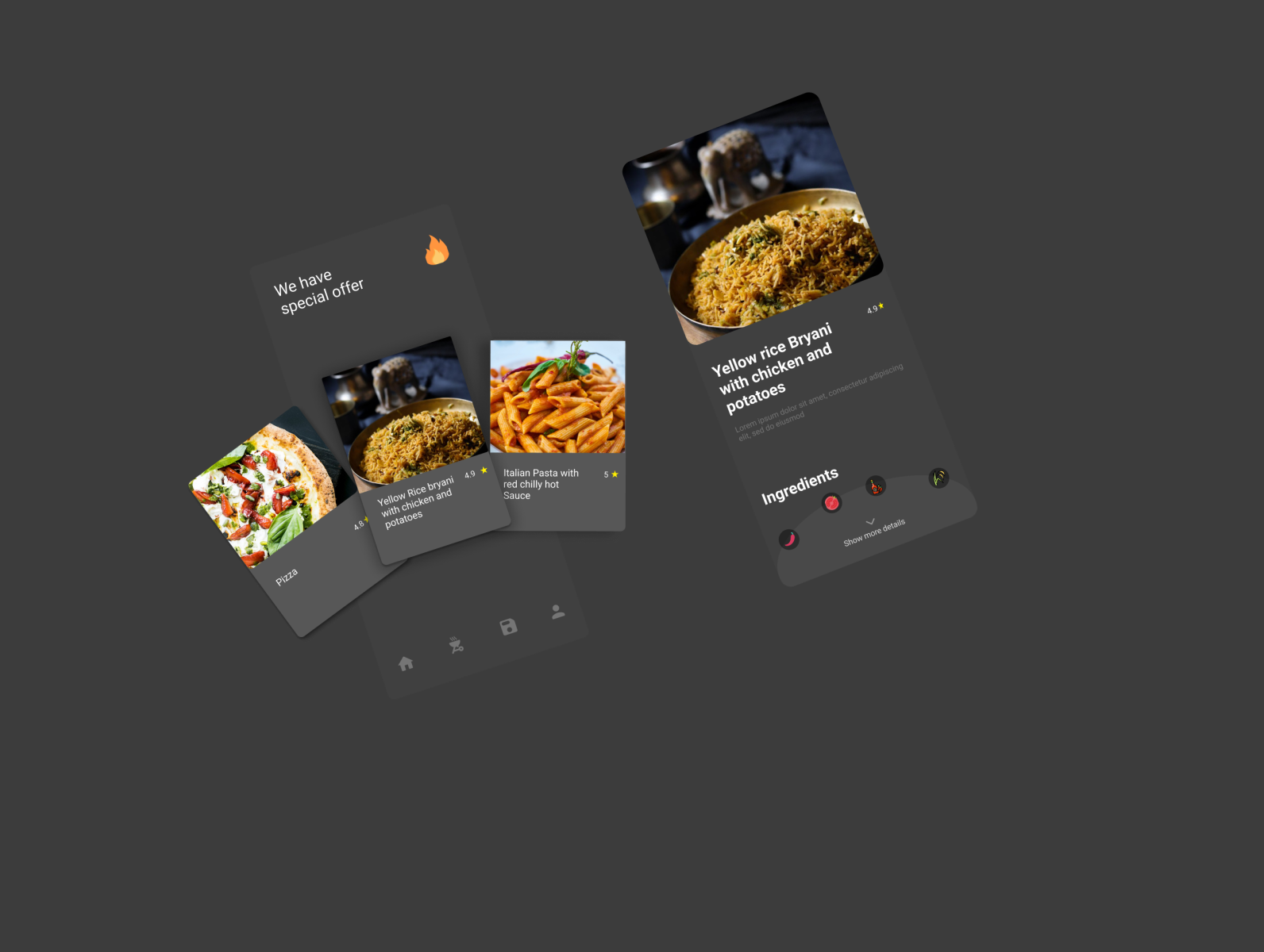 Basic Food App UI Design by sam khattak on Dribbble