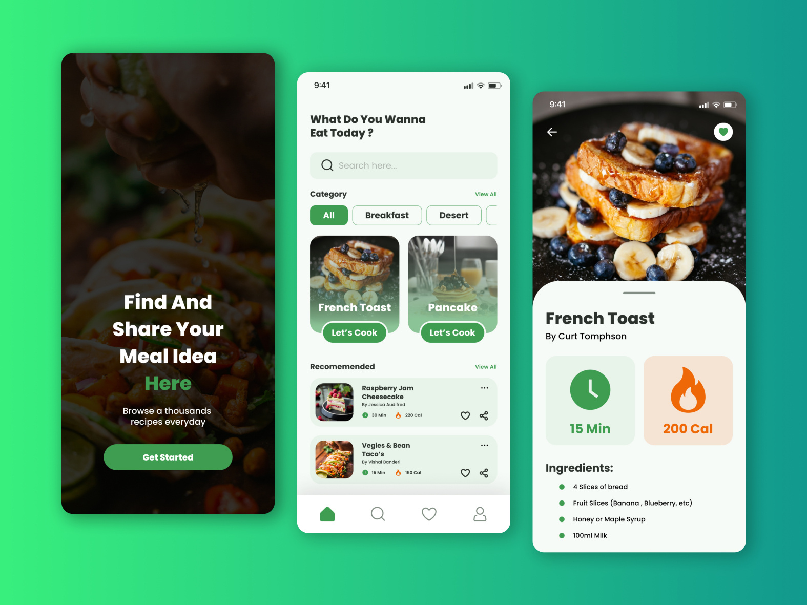 Food Recipe App by Tedd Graphs on Dribbble