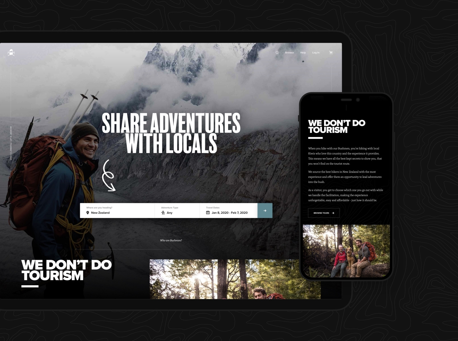 Bushman Tours – Homepage by Andy Crone on Dribbble