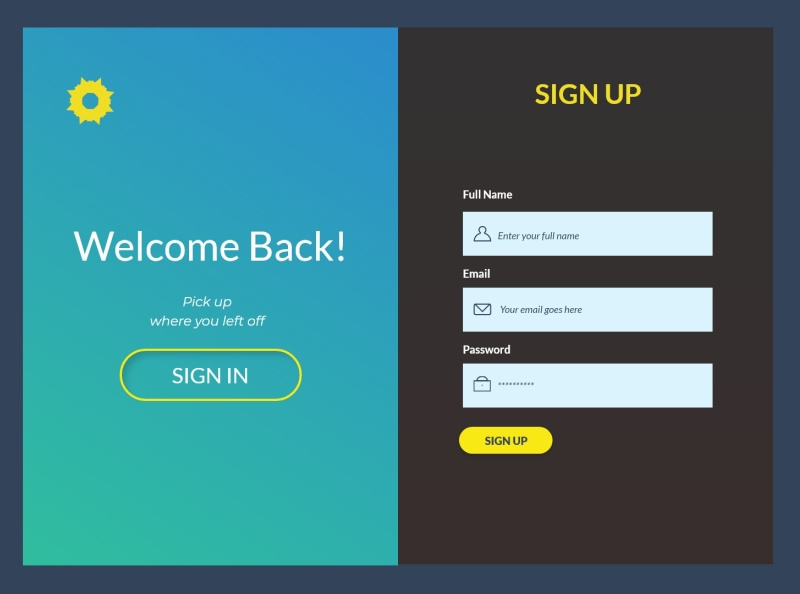 Sign Up Page by TD on Dribbble