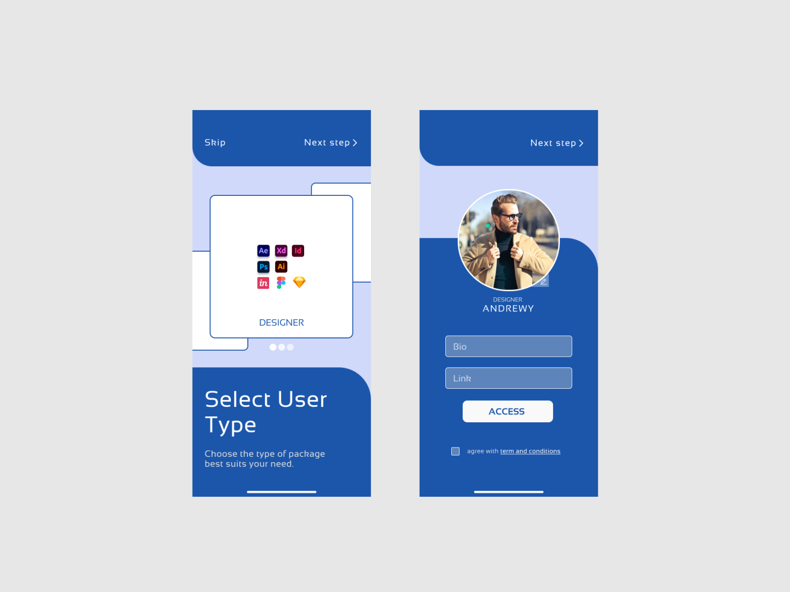 Selct User Type by Sumit Singh on Dribbble