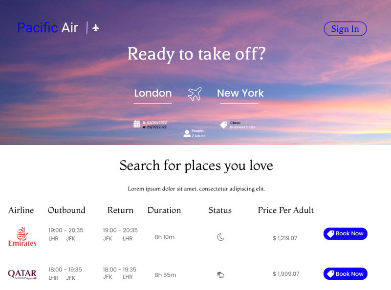 Flight Search Designs | Themes | Templates by My Daily_UI Collection on ...