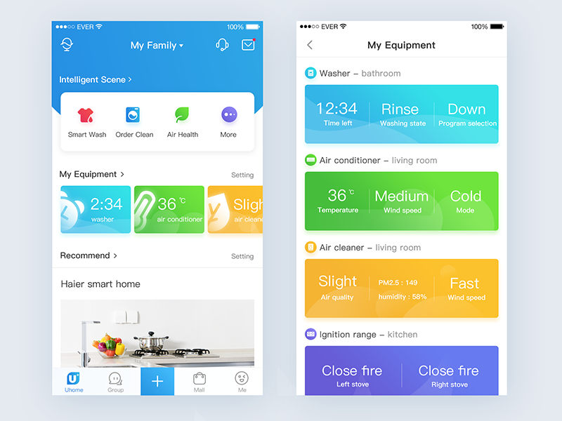 Smart Home App Design by Joy.D on Dribbble