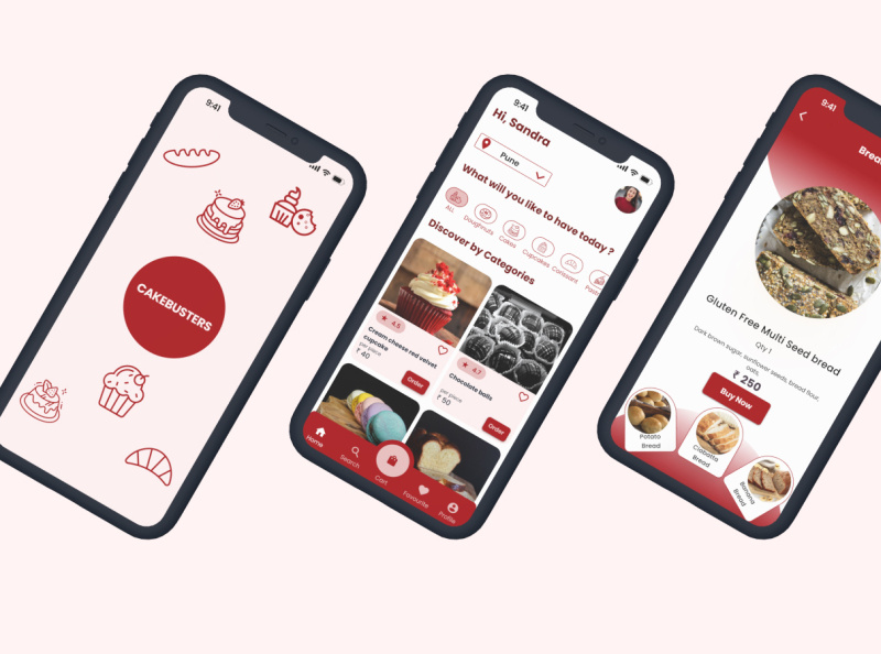 Cakebusters bakery app design by Candice Martins on Dribbble