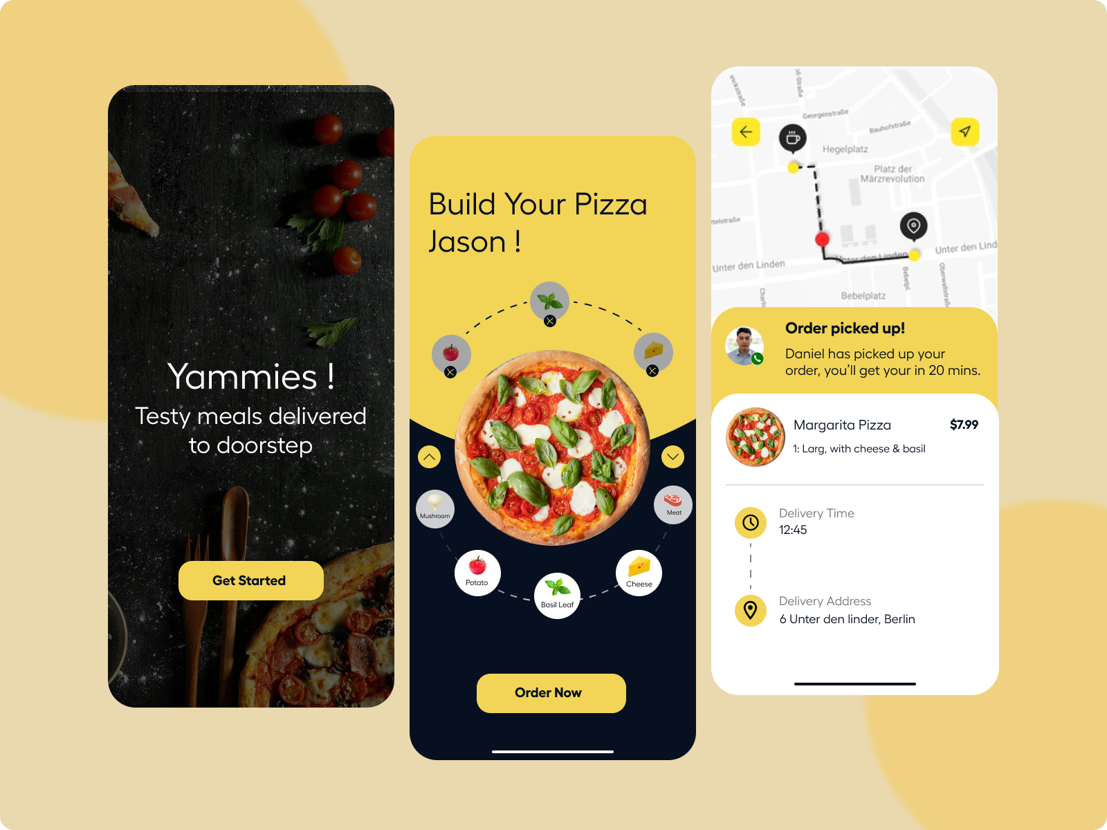 Delivery food app design by Fateme Ebrahimzade on Dribbble