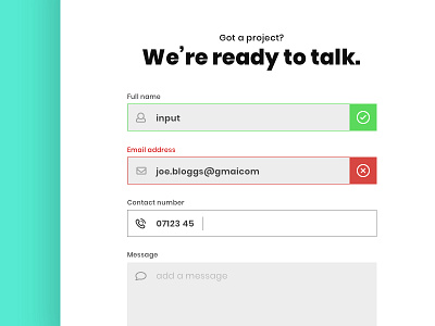 Form Validation by Joe Rutland on Dribbble