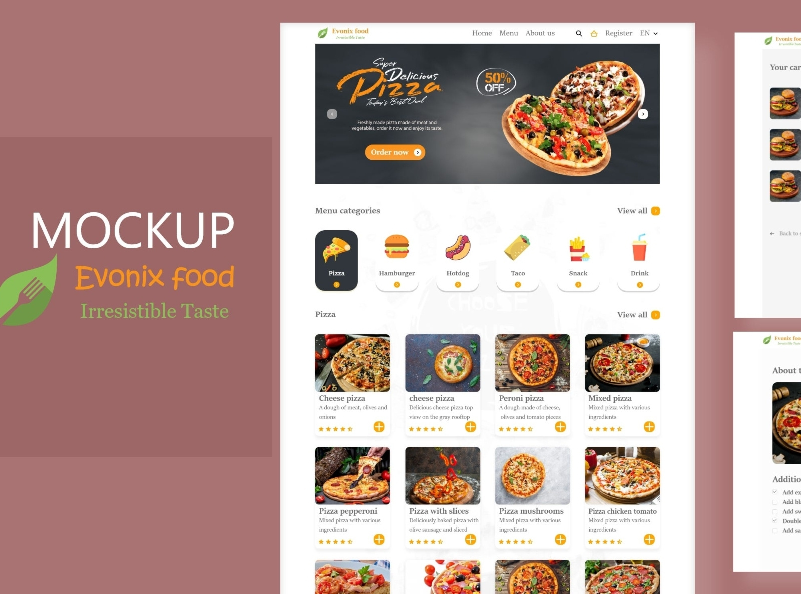 Fast Food Website - Evonix Food by mahmoud quaider on Dribbble