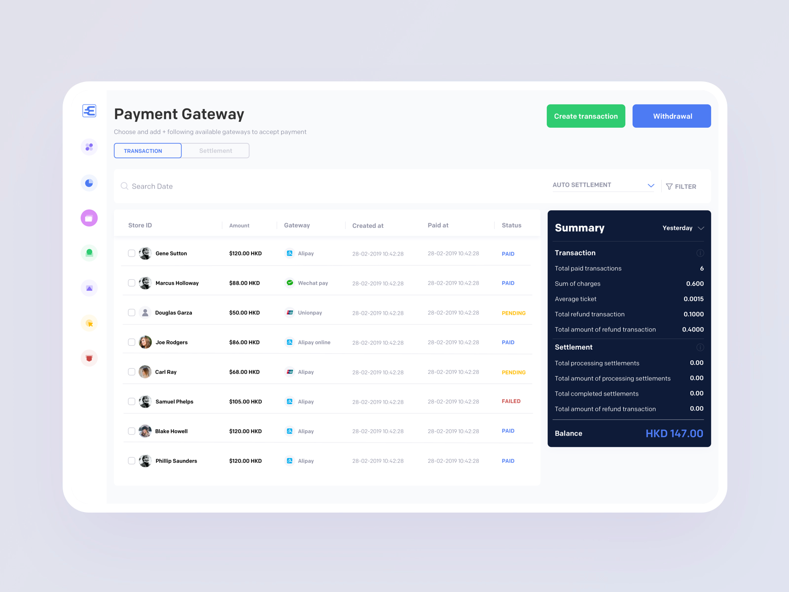 Transactions by Johny vino™ on Dribbble